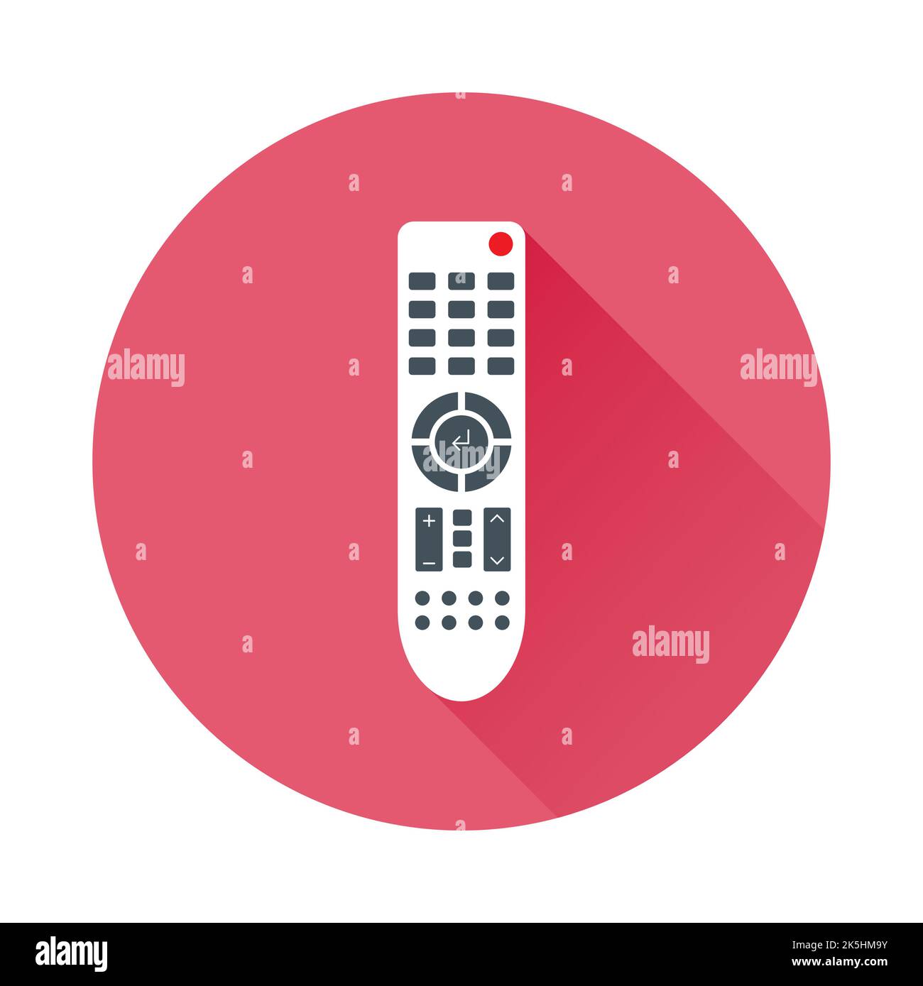 Télécommande pour téléviseur ou centre multimédia. Icône plate avec une ...