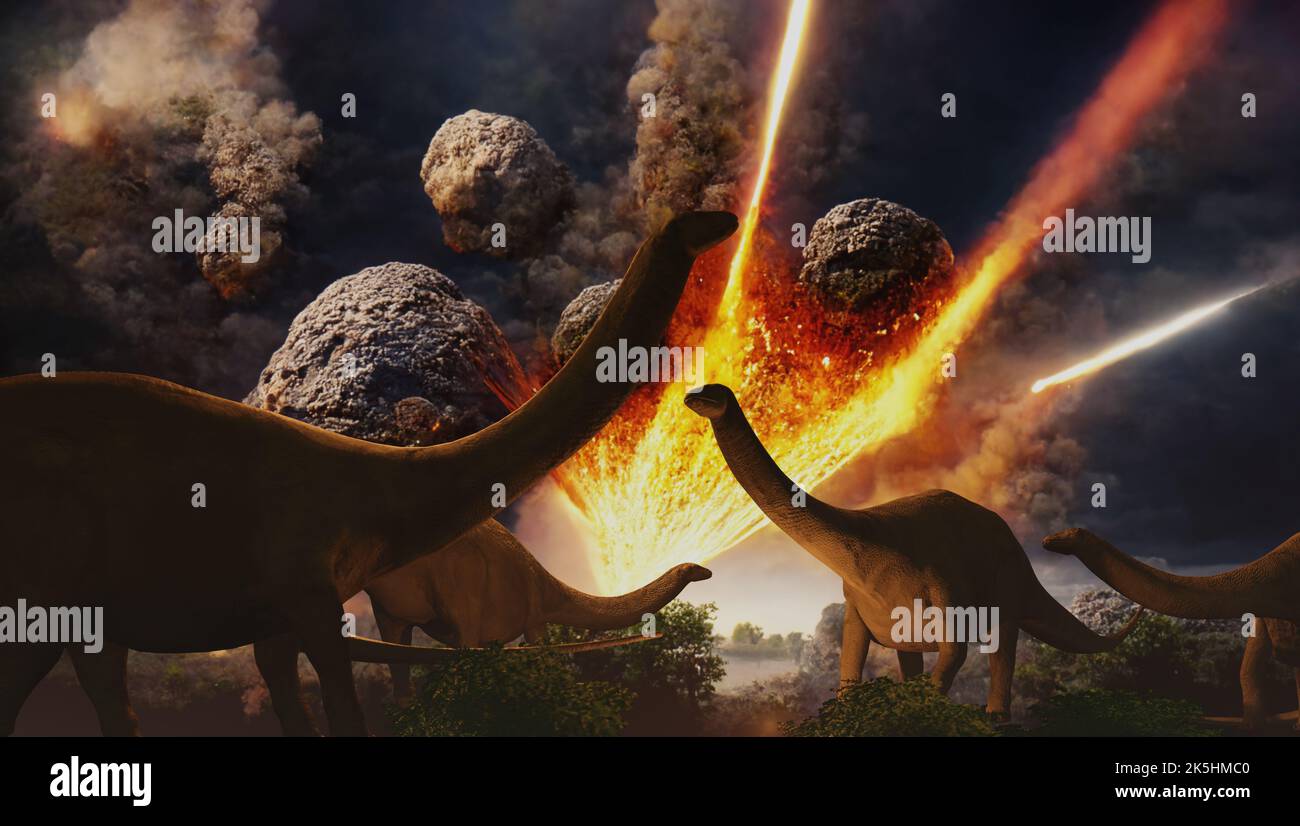 Une frappe astéroïde en 3D qui entraînerait l'extinction des dinosaures il y a 65 millions d ...