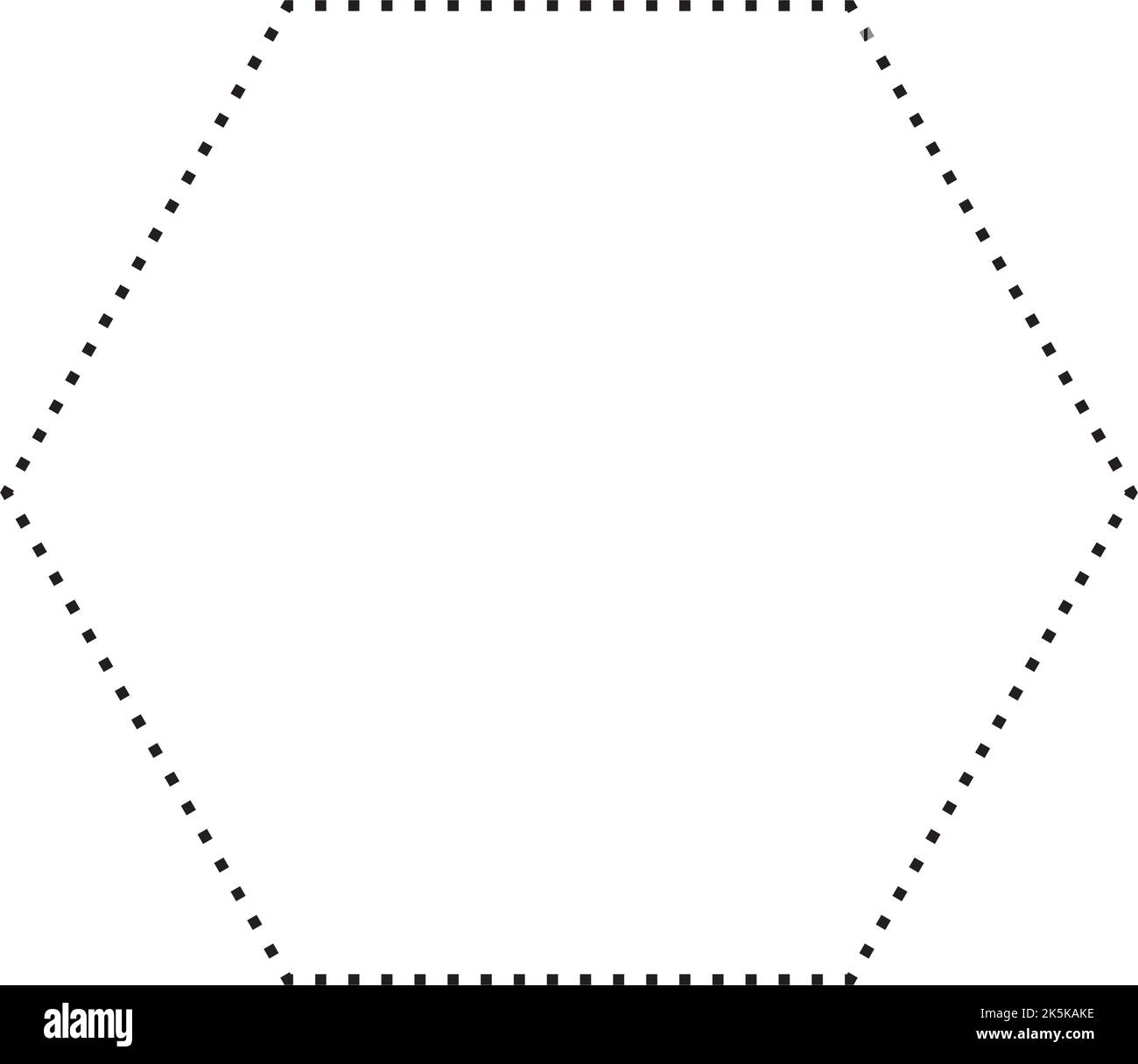 Symbole hexagonal symbole en pointillés icône vectorielle pour la ...