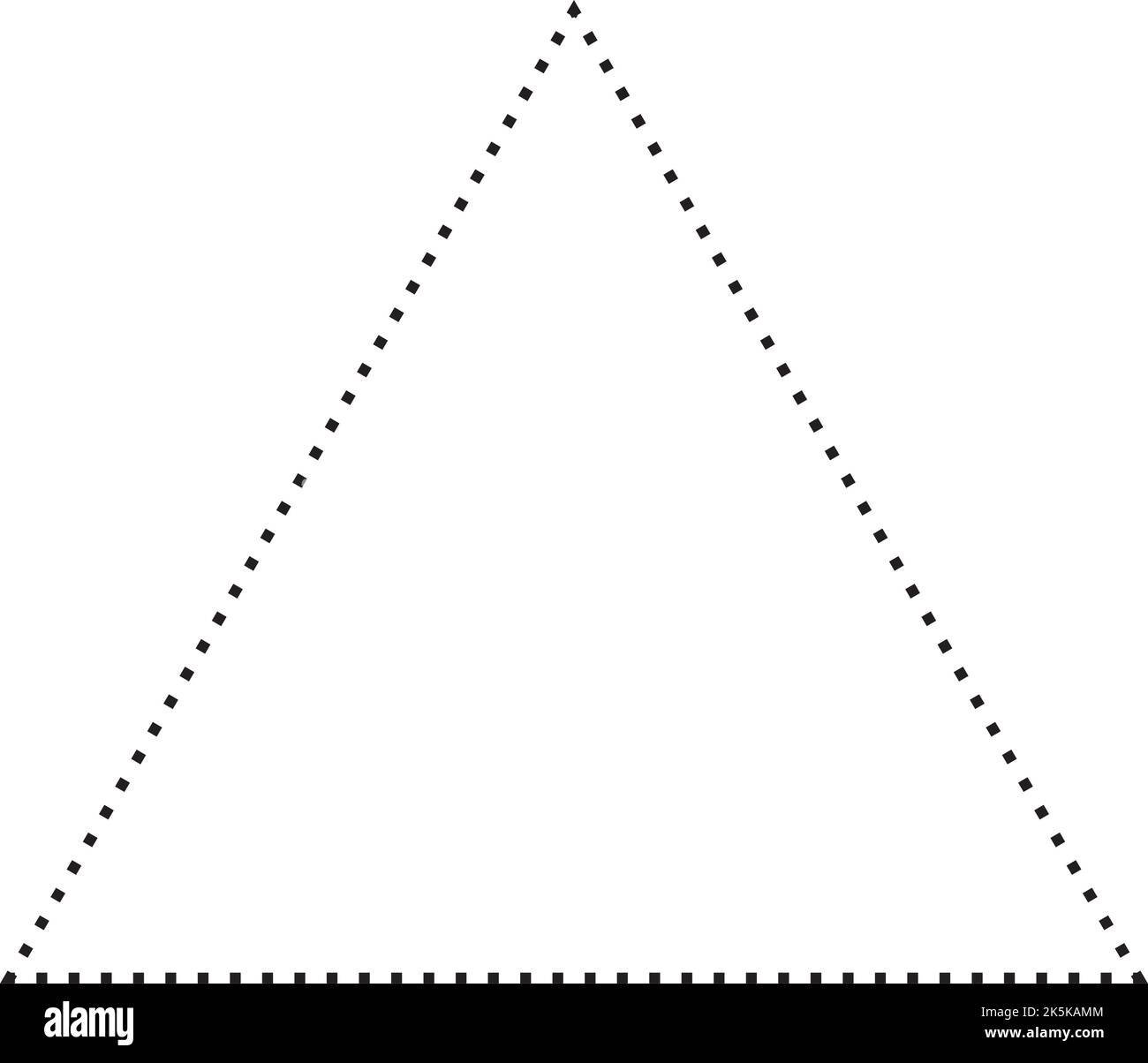 Symbole vectoriel en forme de triangle à icône en pointillés pour la ...
