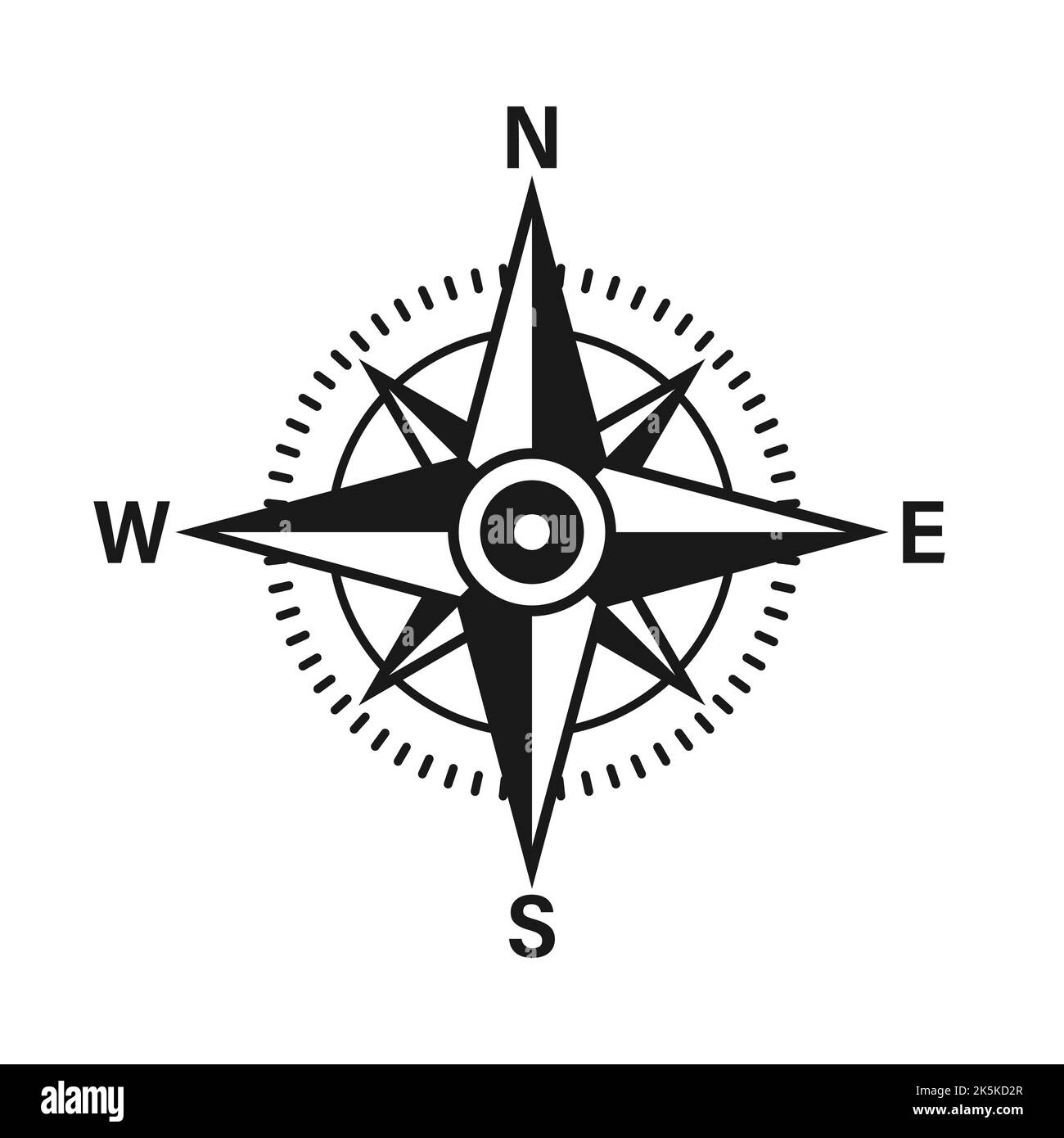 Rose marine vintage, carte nautique. Compas de navigation monochrome ...