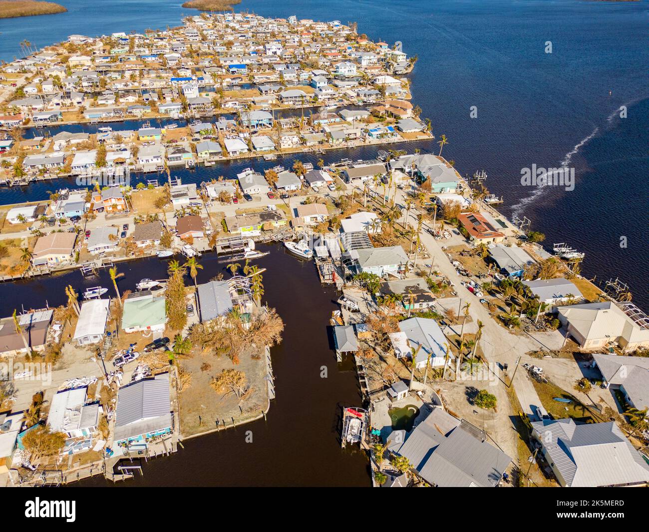 Photo d'inspection des drones aériens Matlacha Florida ouragan Ian ...