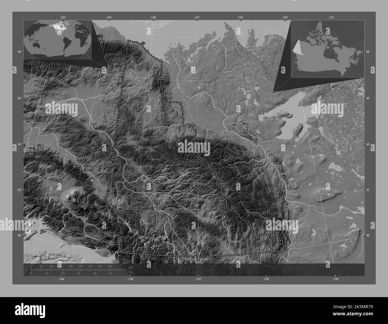 Carte du territoire du yukon Banque d'images noir et blanc - Alamy