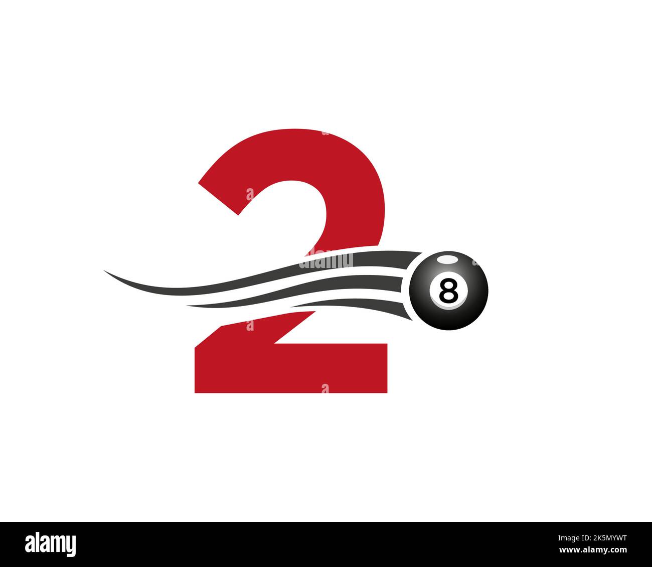 Lettre 2 billard ou jeu de billard logo Design pour salle de billard ou ...