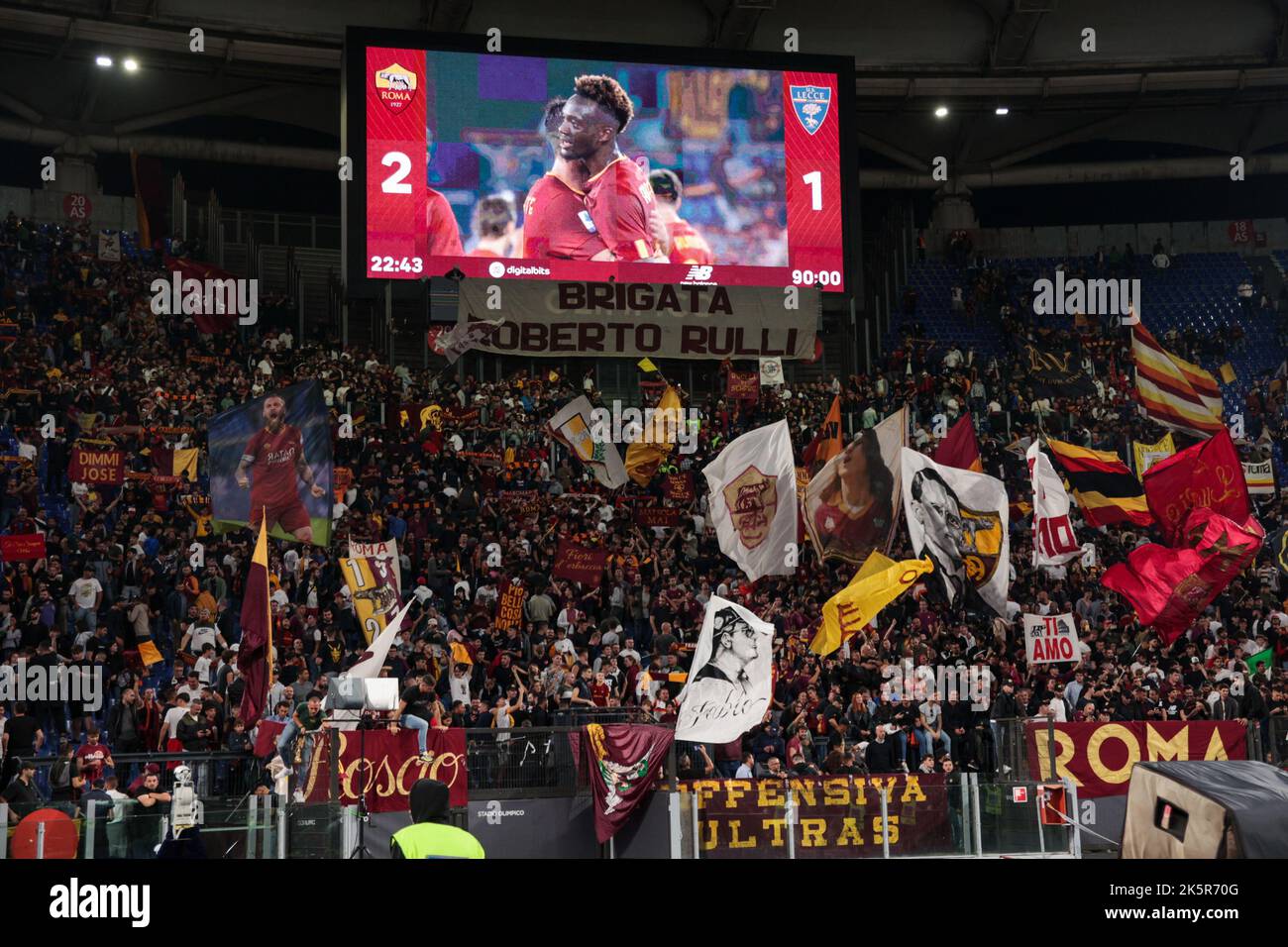 Rome, Italie 9th octobre 2022: EN TANT que fans de Rome pendant la ...