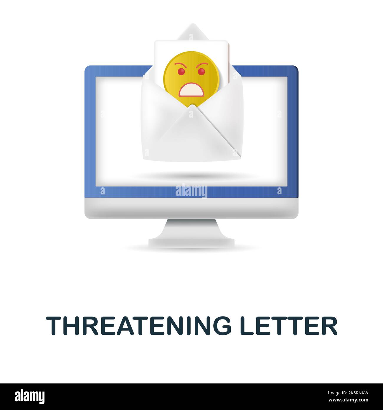 Icône de lettre de menace. 3d illustration de la collecte de ...