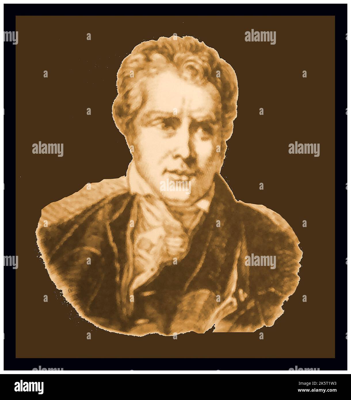 Un vieux portrait de Sir David Wilkie, peintre écossais 1785-1841. Sir ...