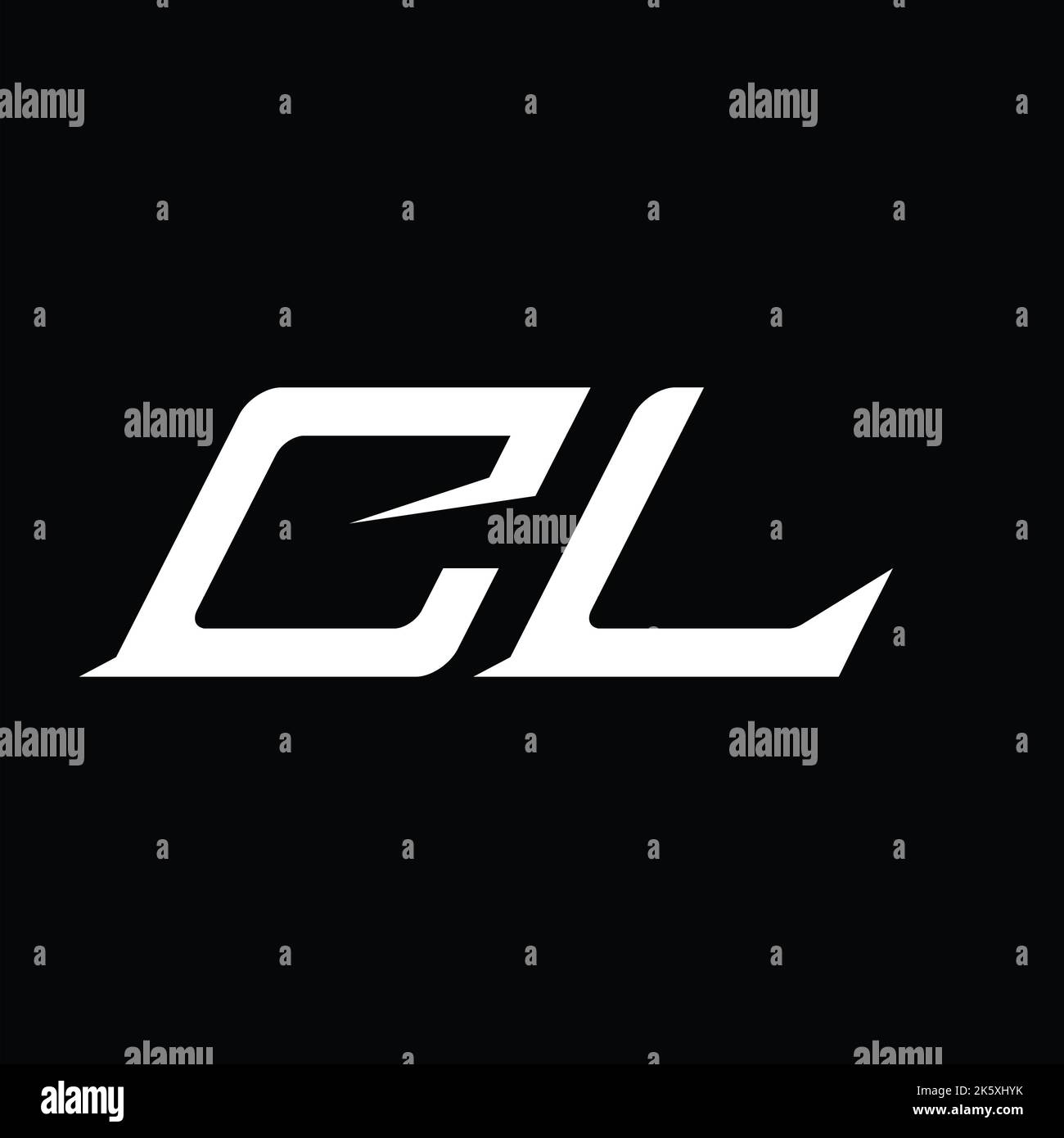 Logo CL lettre monogramme avec modèle de style de tranche Photo Stock ...