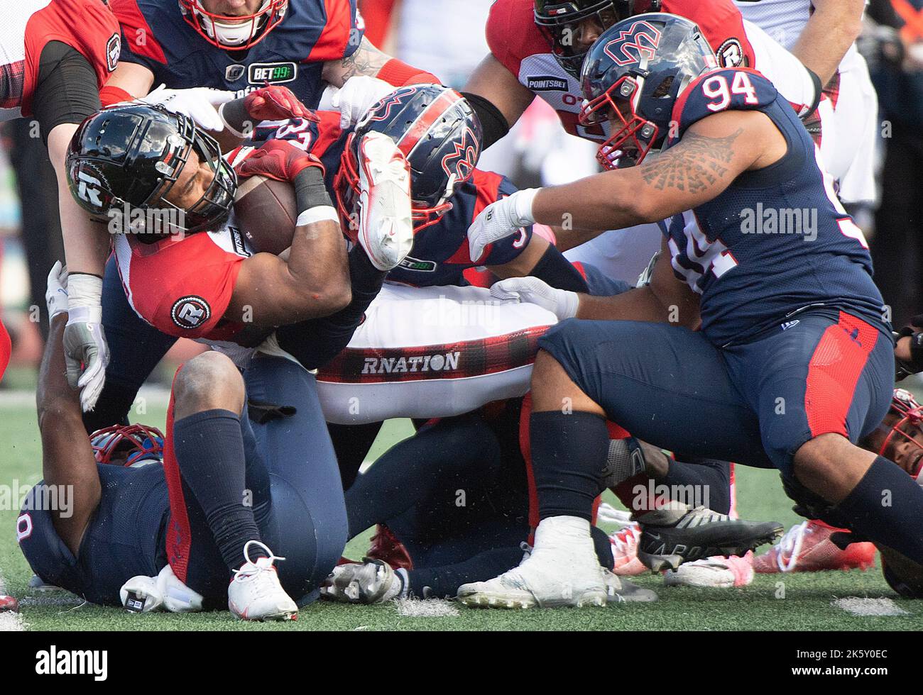 Montréal, PQ, Canada: 10 octobre 2022, Ottawa RedBlacks en arrière ...