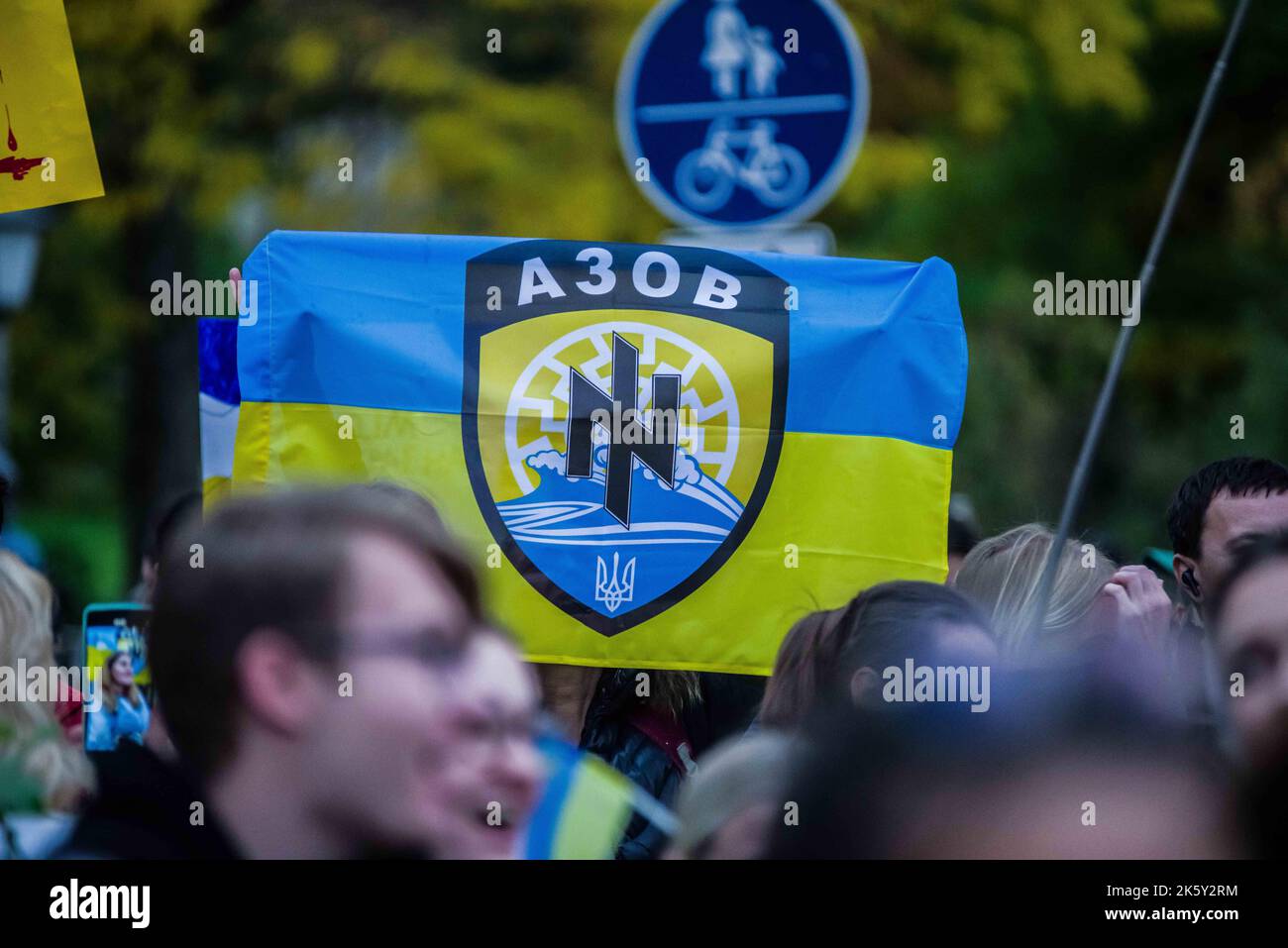 Munich, Bavière, Allemagne. 10th octobre 2022. Drapeau du bataillon ...