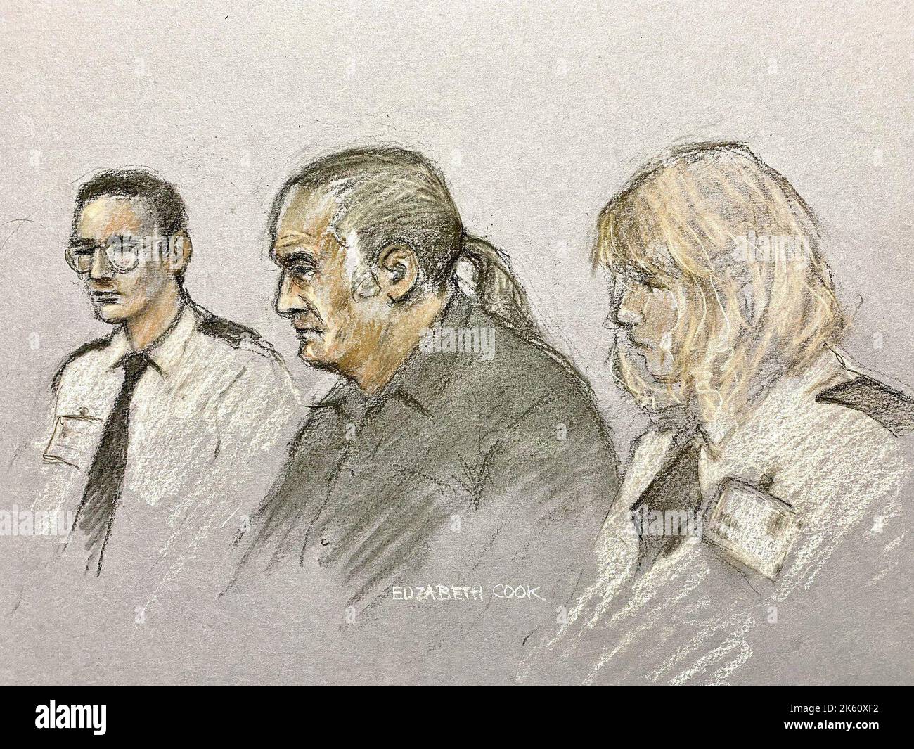 L'artiste de la Cour a dessiné un croquis par Elizabeth Cook de Steven ...