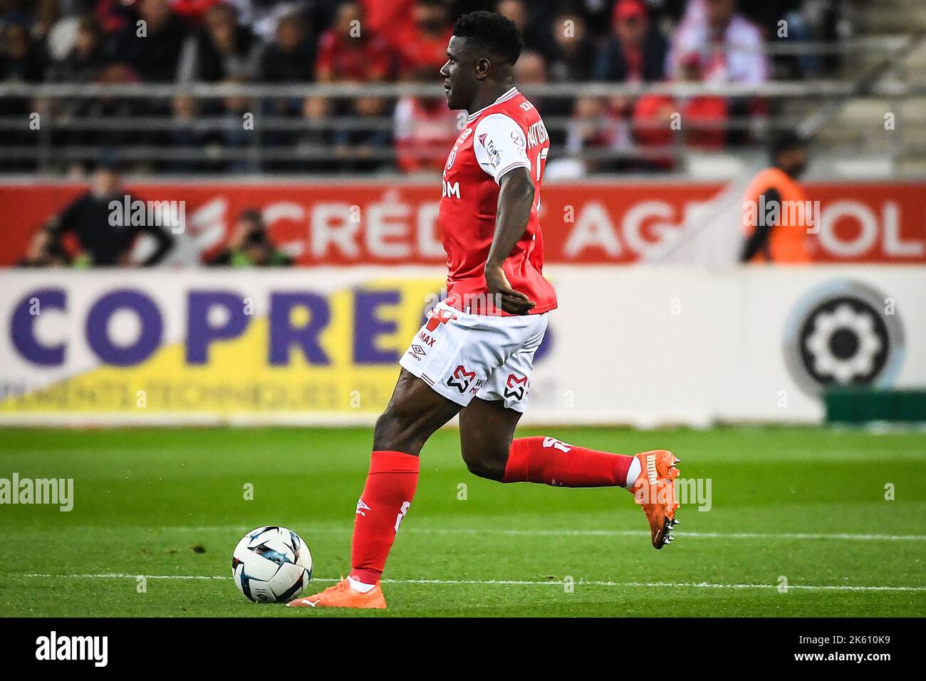 Azor MATUSIWA de Reims lors du championnat français Ligue 1, match de ...