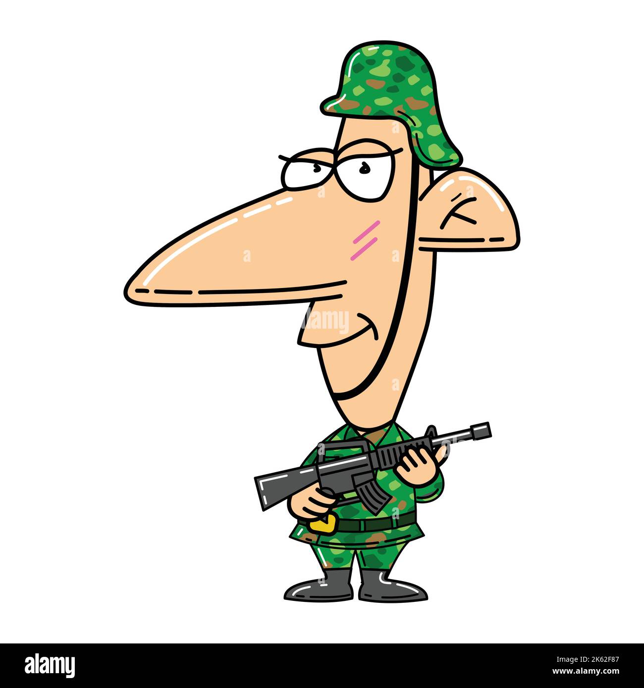 jolie clipart de soldat sur la version de dessin animé, illustration ...