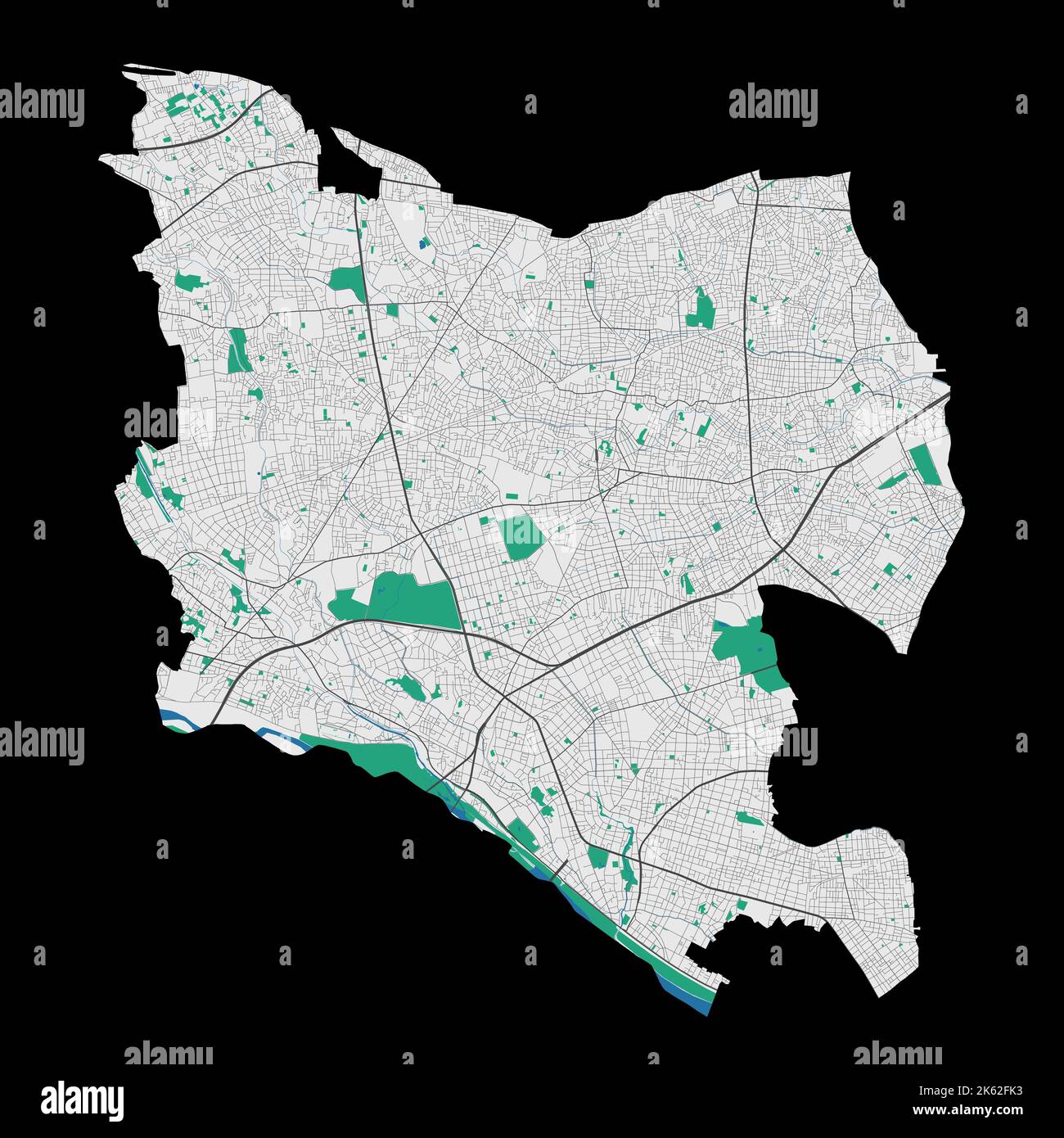 Carte de Setagaya. Plan détaillé de la zone administrative de la ville ...