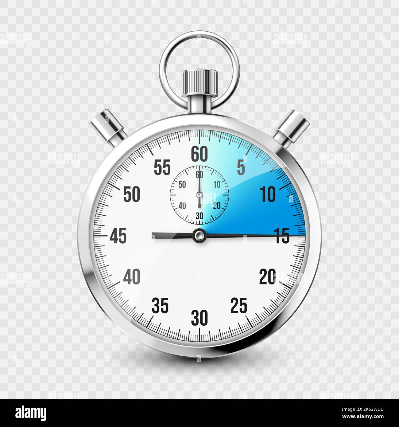 Icône de chronomètre classique réaliste. Chronomètre en métal brillant ...