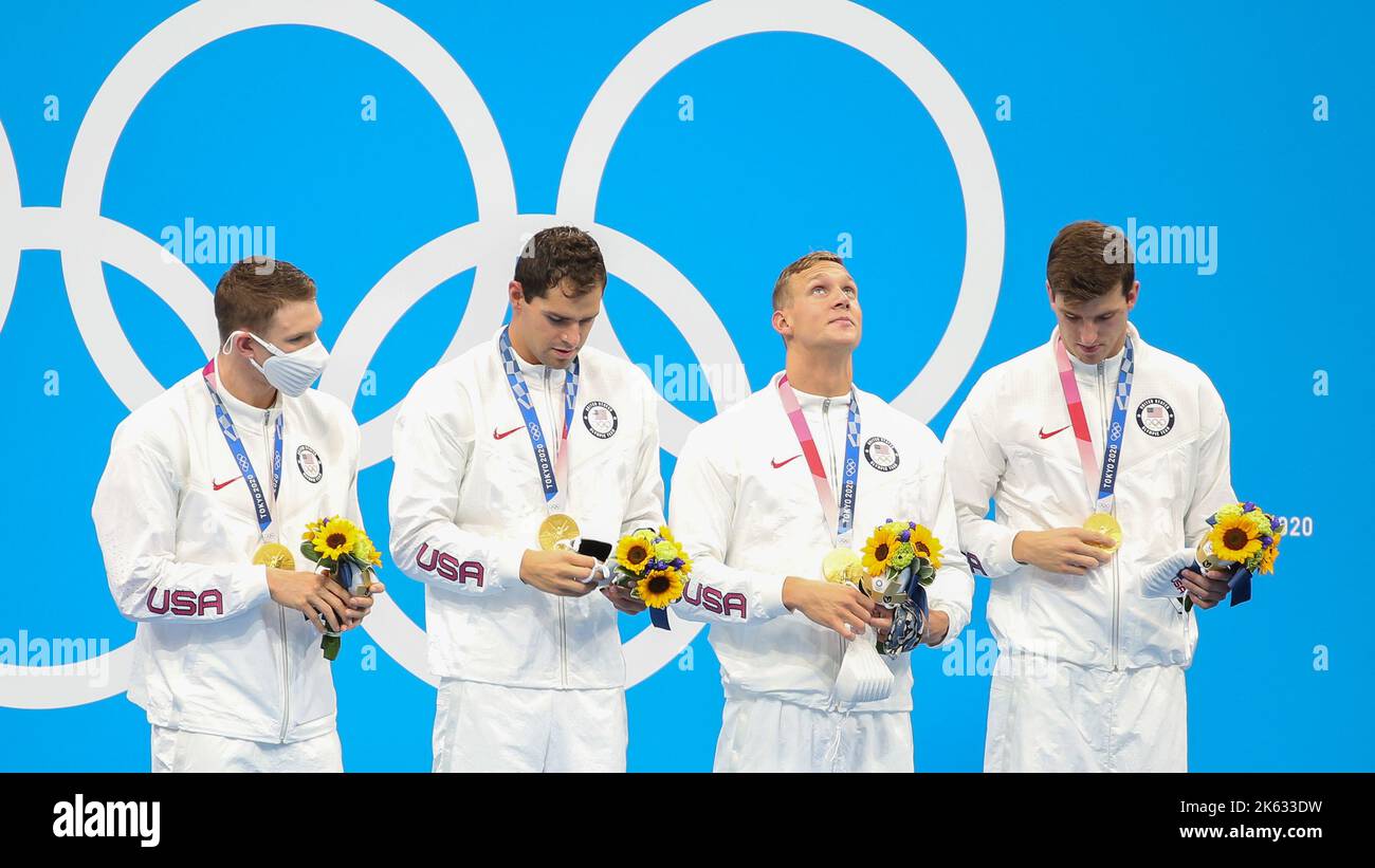 1st AOÛT 2021 - TOKYO, JAPON : Ryan MURPHY, Michael ANDREW, Caeleb ...