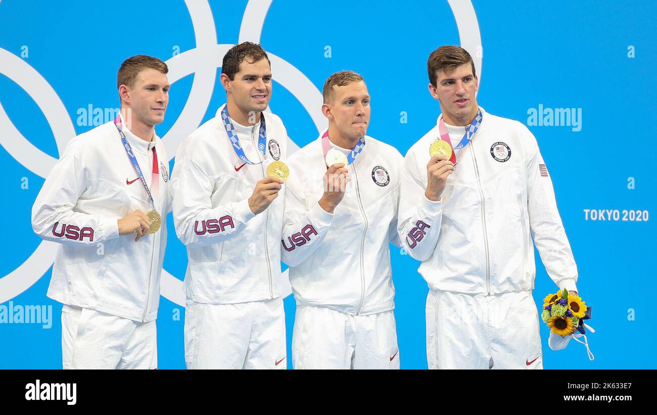 1st AOÛT 2021 - TOKYO, JAPON : Ryan MURPHY, Michael ANDREW, Caeleb ...