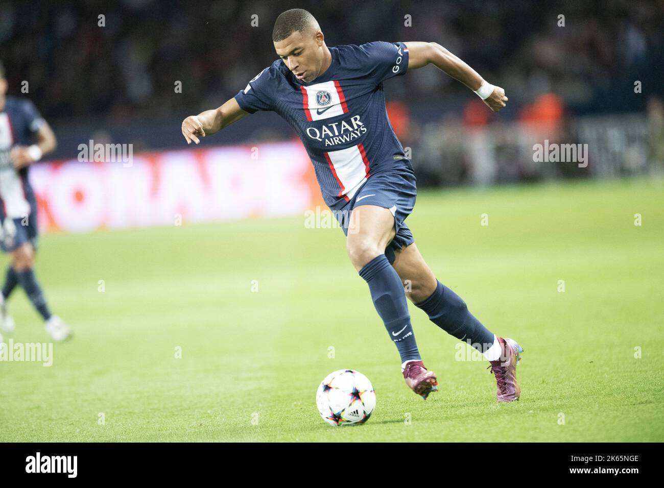 Kilian Mbappe de Paris Saint-Germain en action lors du match de la Ligue des Champions entre ...