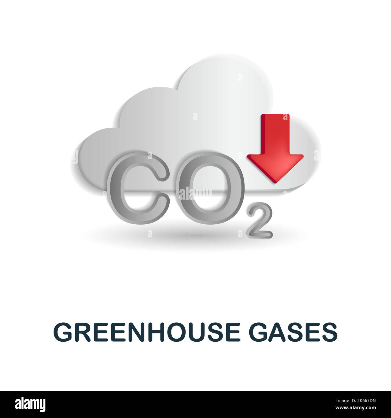 Icône gaz à effet de serre. 3d illustration de la collection sur le ...