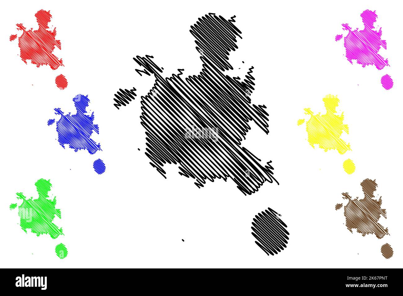 Carte de Nosy Be et de l'île de Nosy Komba (République de Madagascar ...