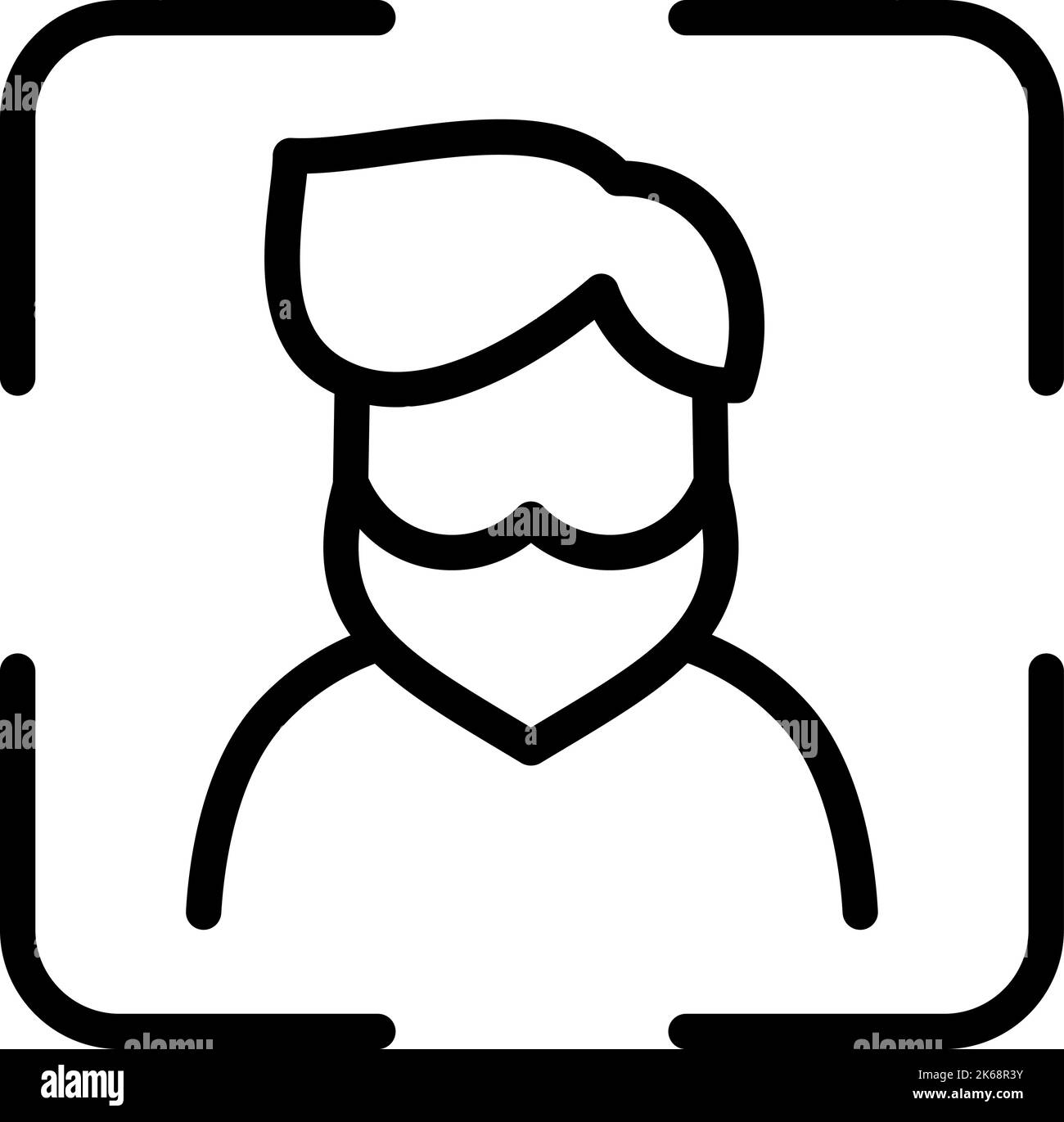 Visage homme vecteur ID biométrique icône reconnaissance faciale pour ...