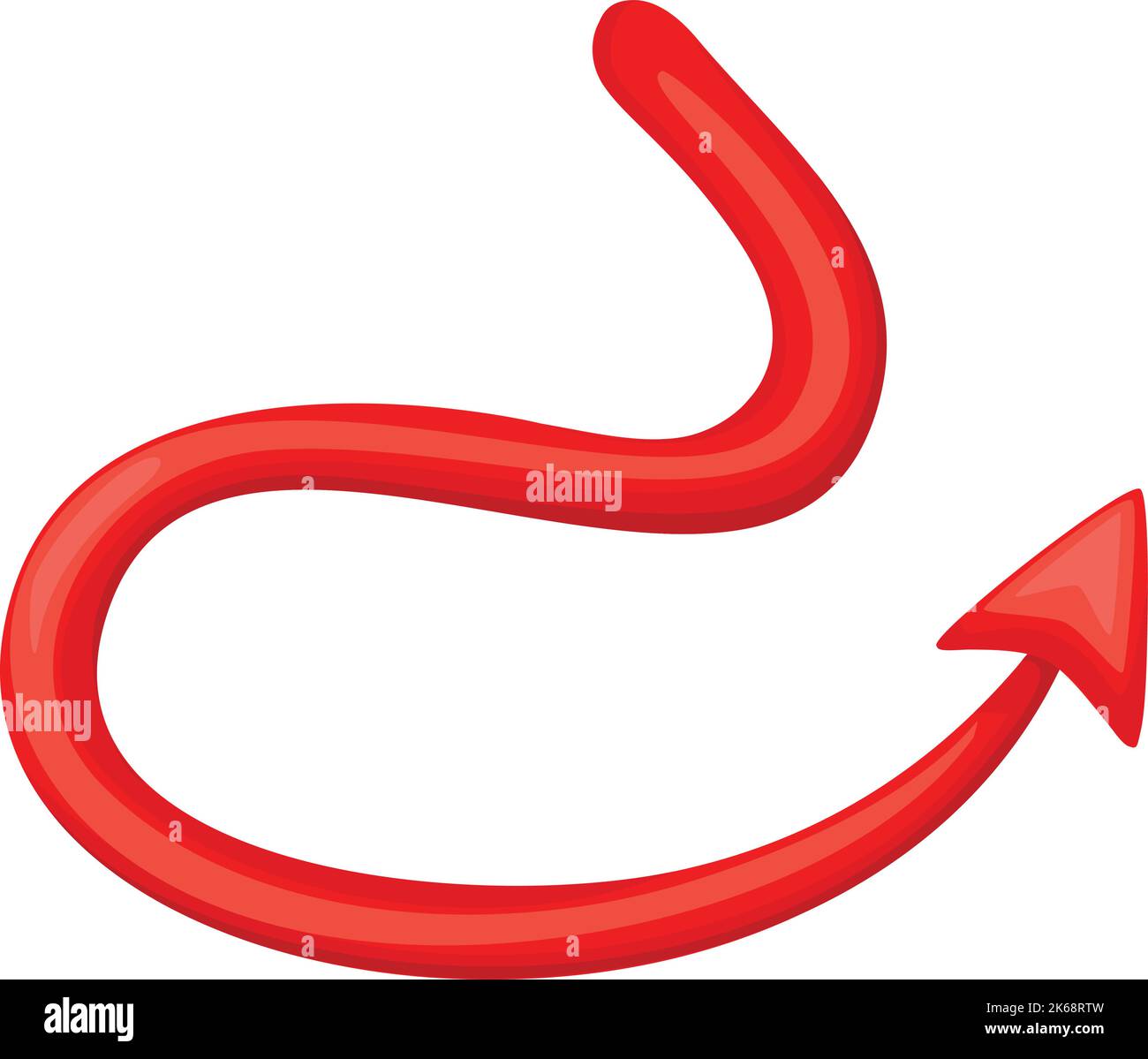 Queue du démon. Élément de diable de dessin animé. Symbole Satan isolé ...