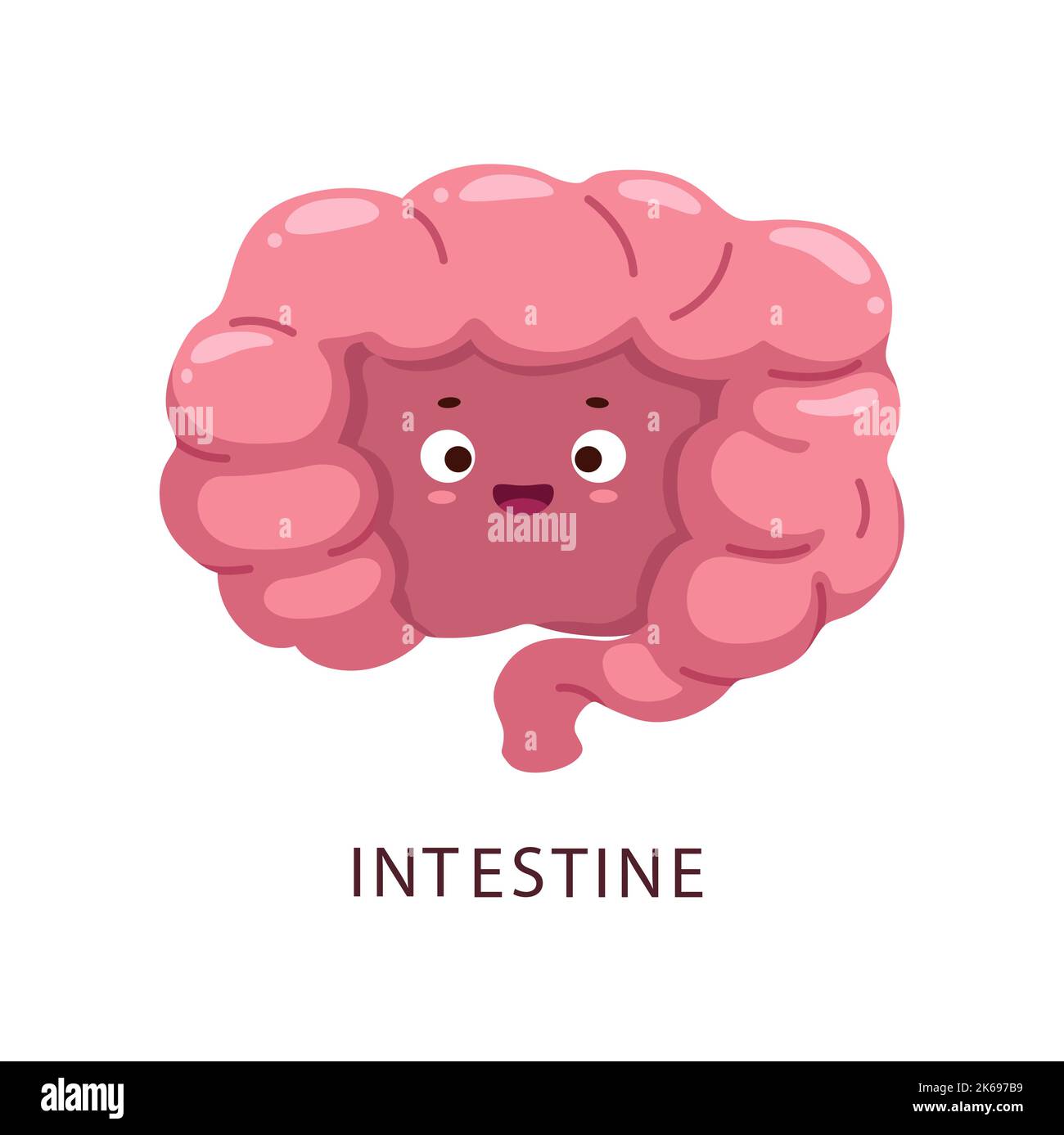 Caricature intestin corps humain caractère d'organe, anatomie ...