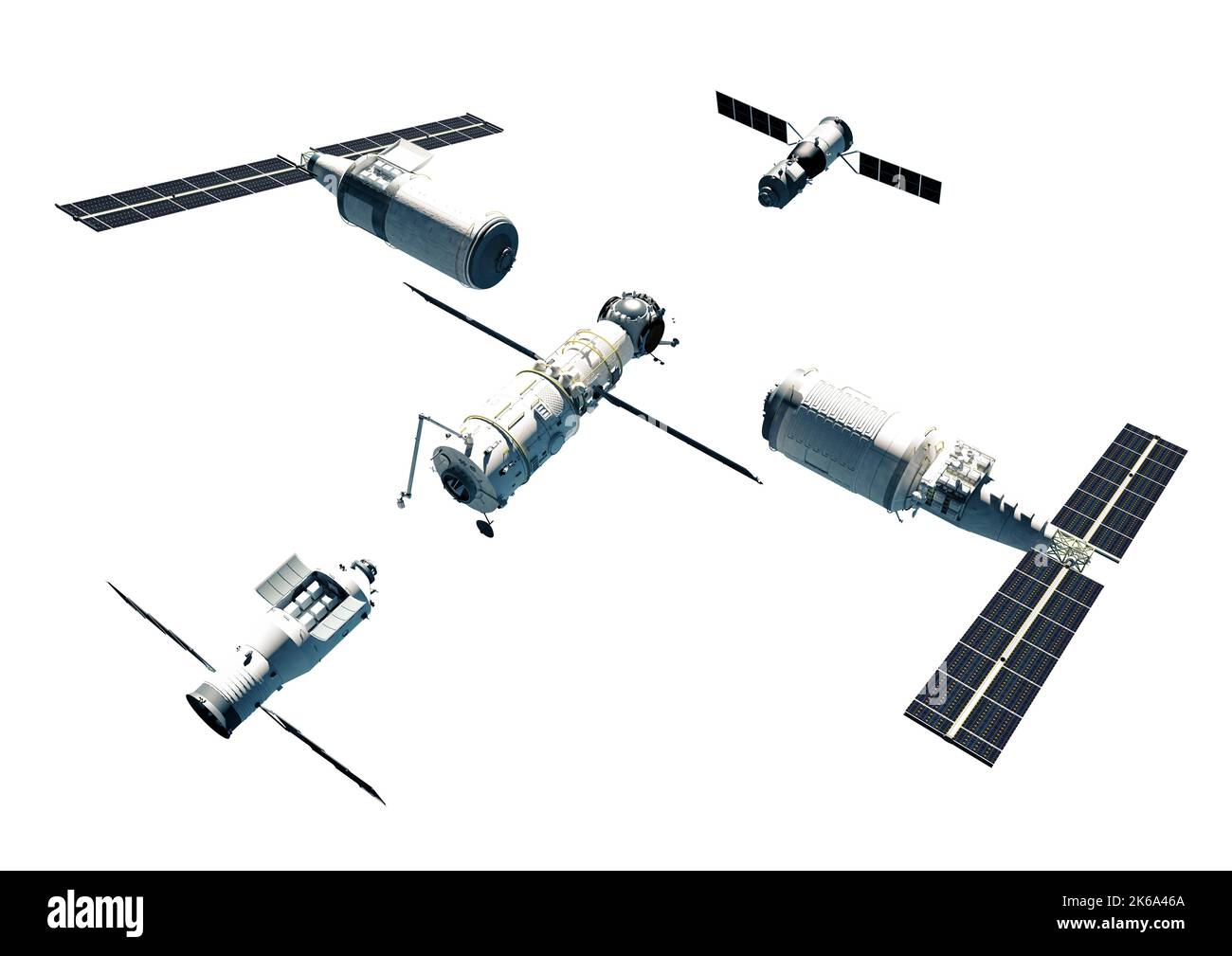 Station spatiale chinoise Tiangong 2022, vue éclatée Photo Stock - Alamy