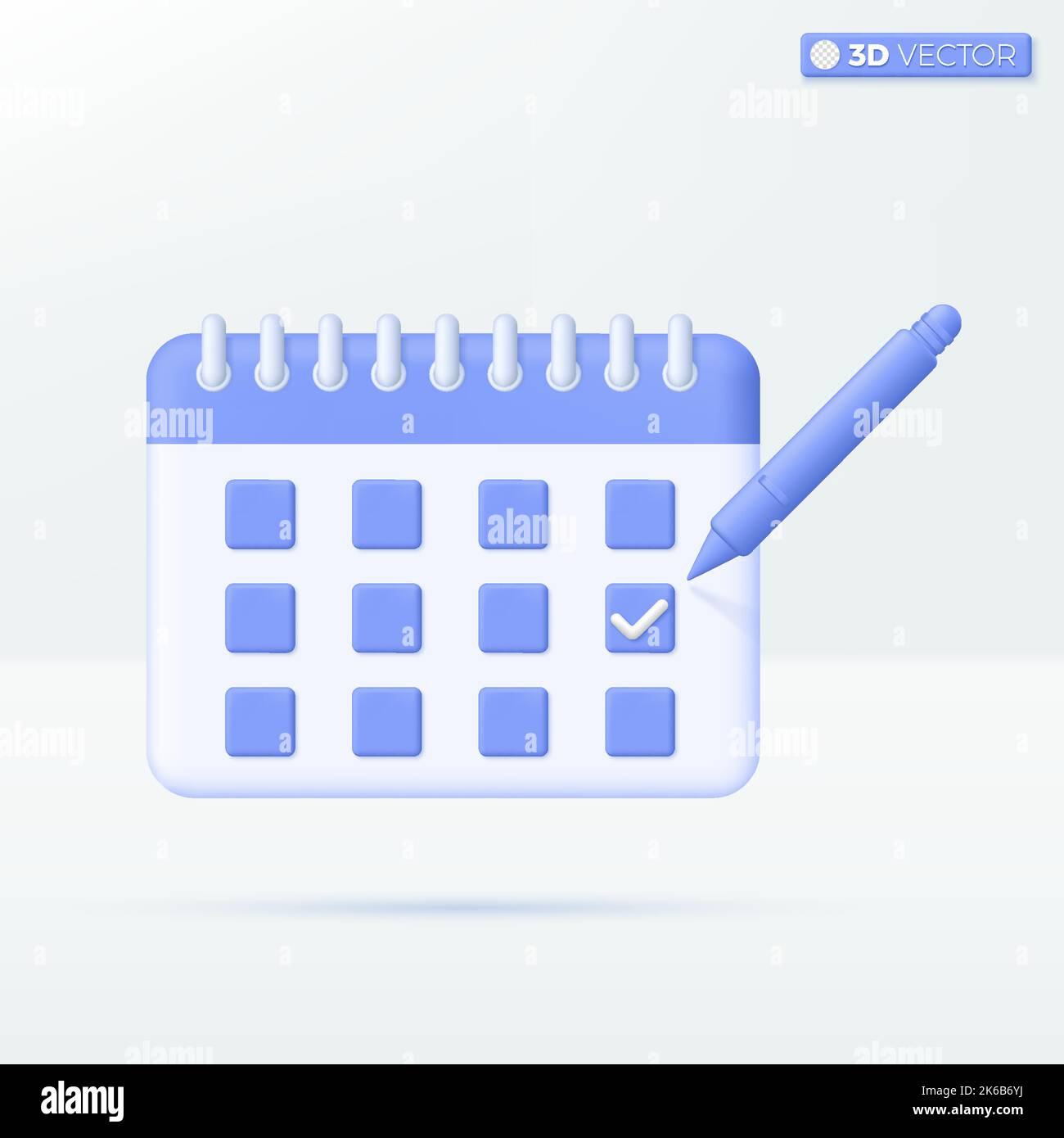 Symboles des icônes de rendez-vous du calendrier. Attribution d'horaires, concept de ...