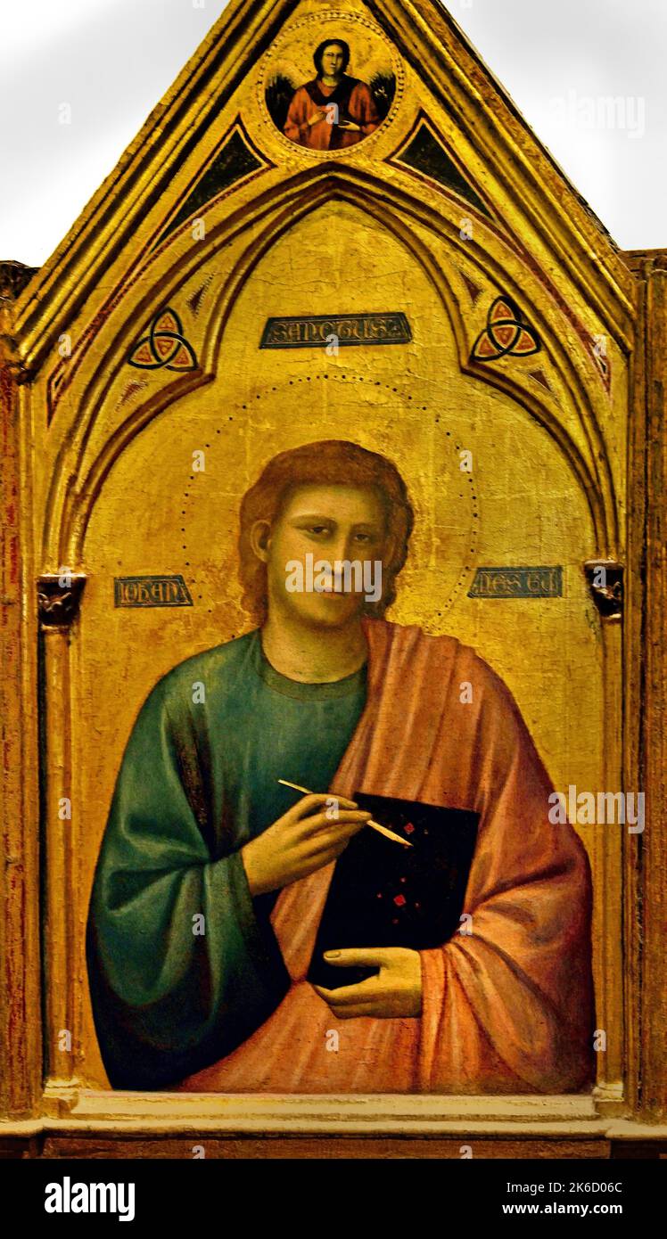 Madonna et l'enfant, Saint-Nicolas, Saint-Jean l'évangéliste. St. Peter, St. Benoît le ...