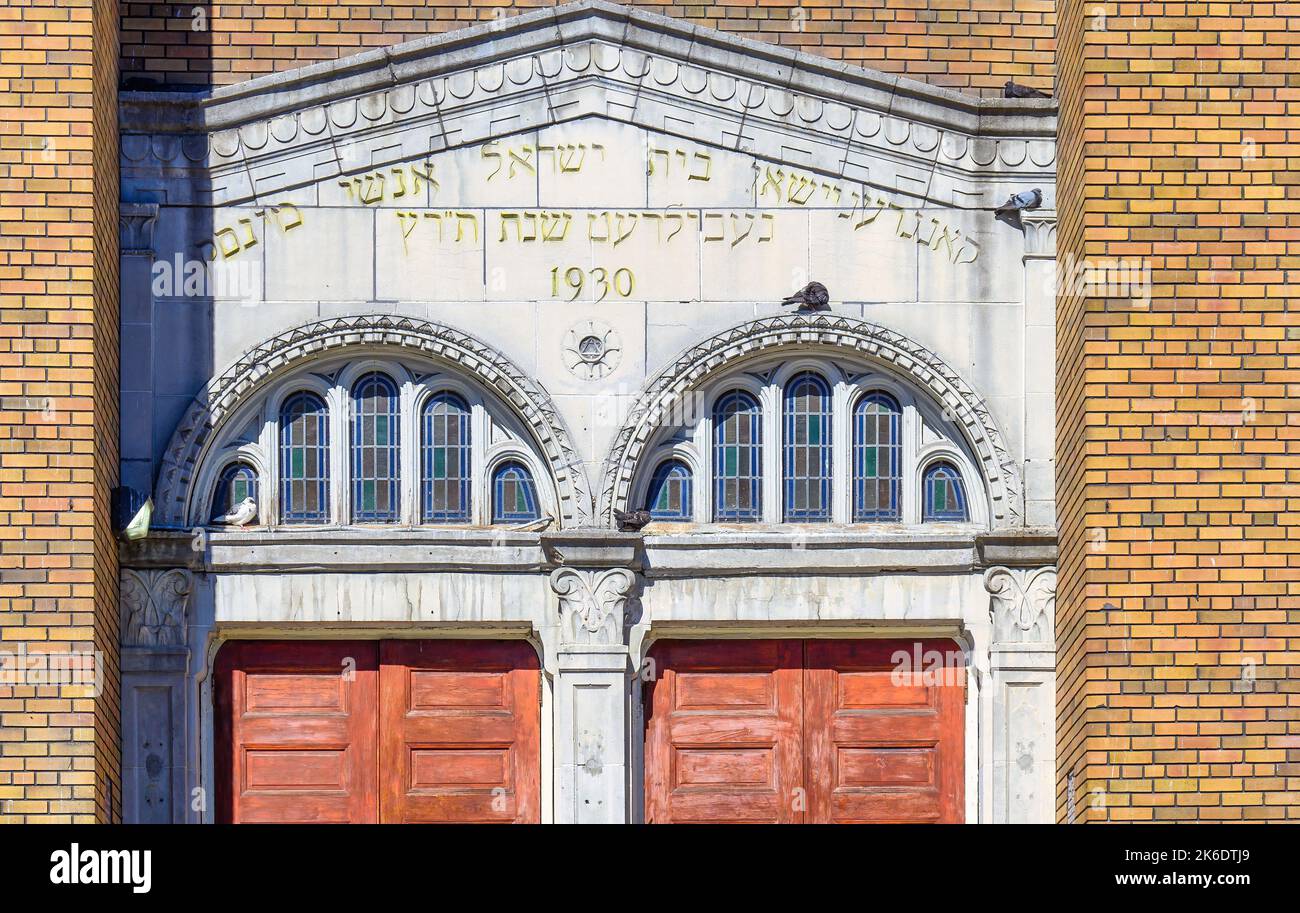 Anshei Minsk Synagogue en 10 Saint Andrews. Détails de l'architecture ...