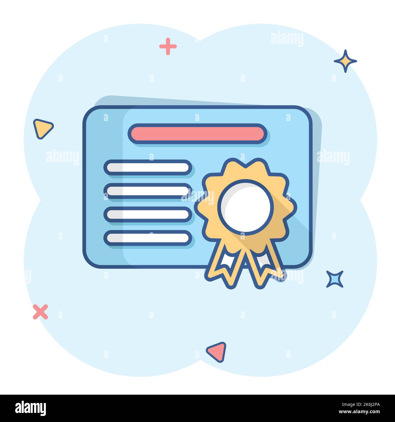 L'icône de certificat dans le style comique. Vector cartoon ...