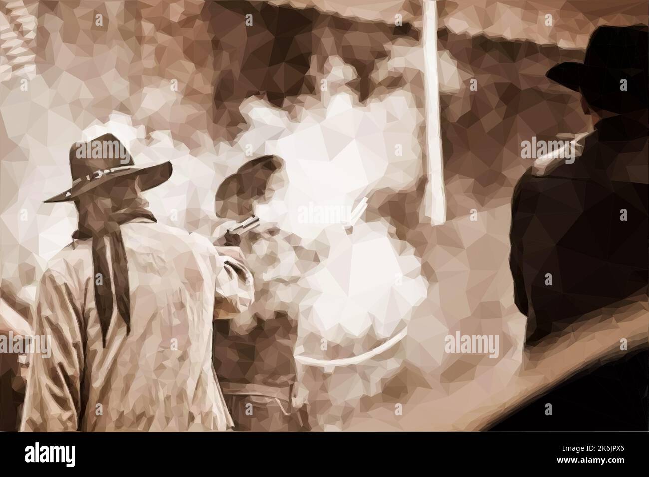 Cowboy gun smoke Banque d'images vectorielles - Alamy