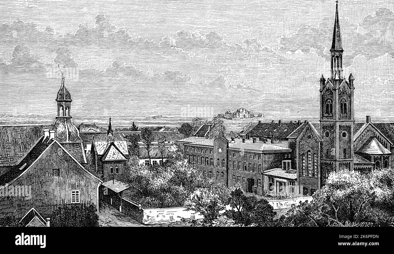 Kaiserswerth, Düsseldorf, Allemagne, 19th siècle. Kaiserswerth est l'un ...