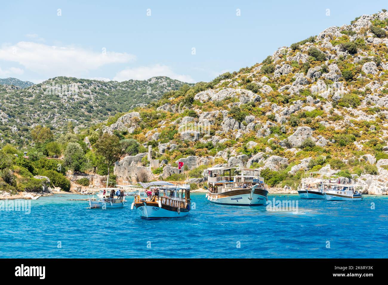 Hamidiye, Antalya, Turquie – 14 août 2021. Vue sur la baie d'Hamidiye ...