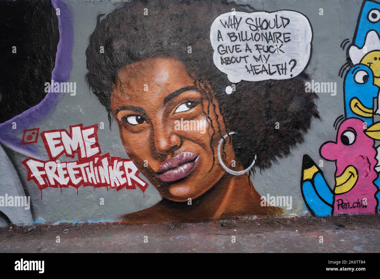 Allemagne, Berlin, 28. 03. 2021, Mauerpark, mur de graffiti, travail de l'artiste de graffiti ...