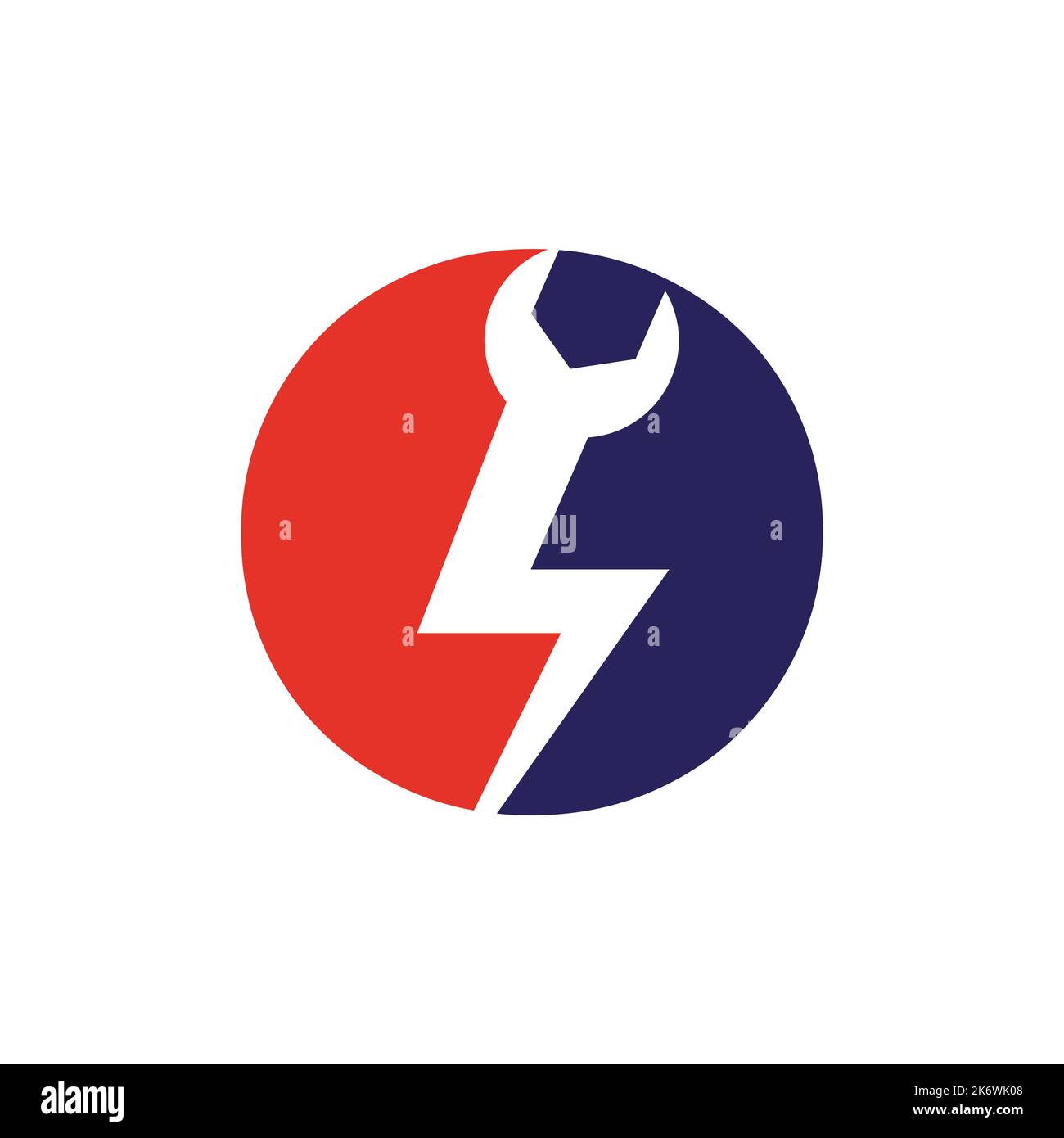 Lettre initiale O clé de réparation et logo Volt Power Design for ...