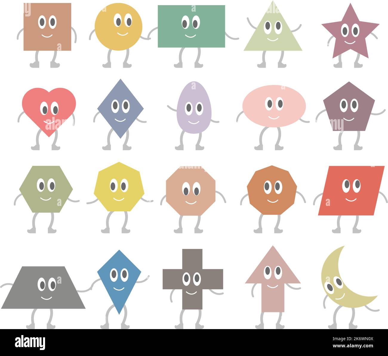 Collection de formes géométriques de dessin animé pour les enfants à ...