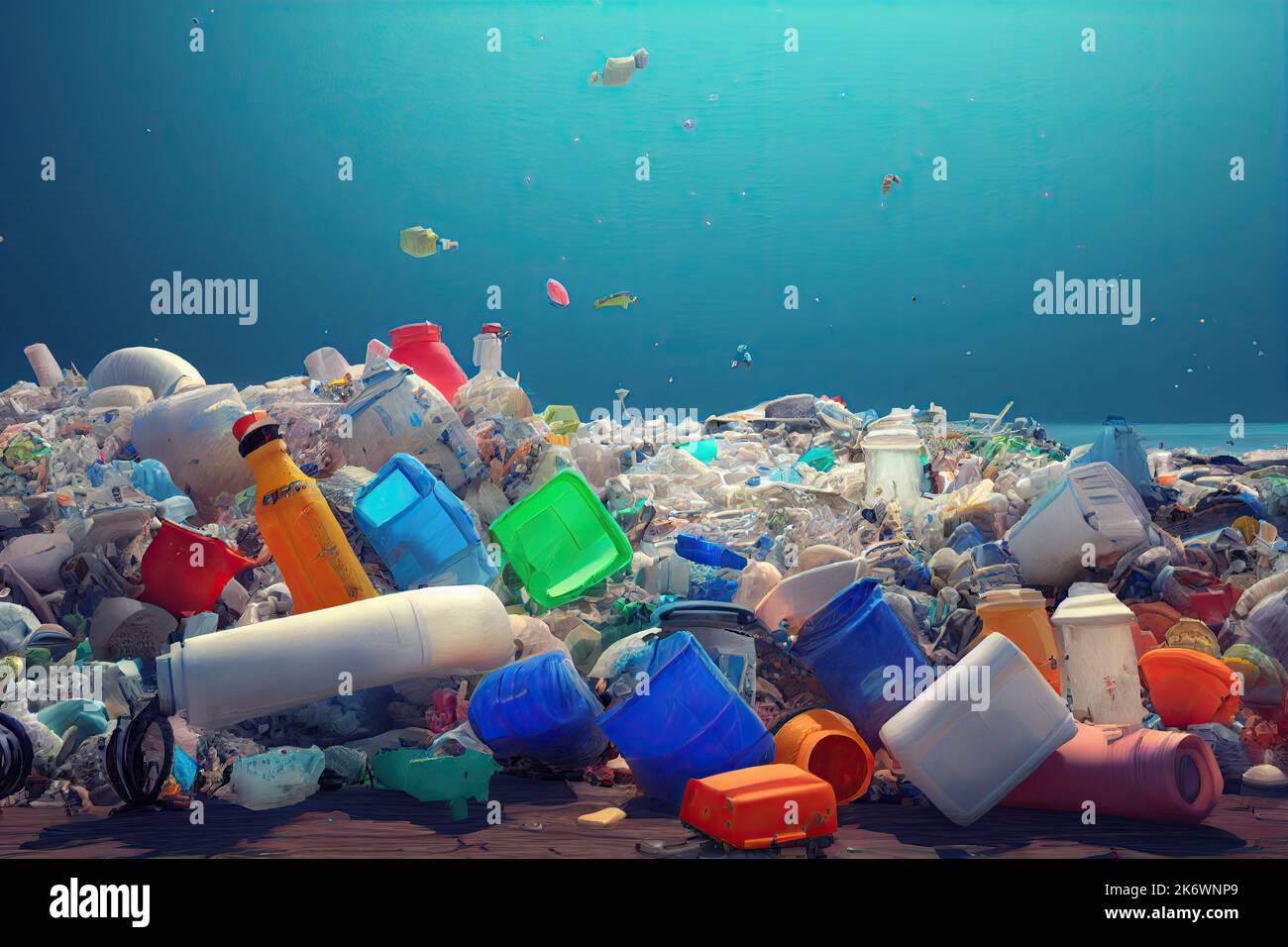 Concept de catastrophe environnementale. Plastic Island ou Great ...