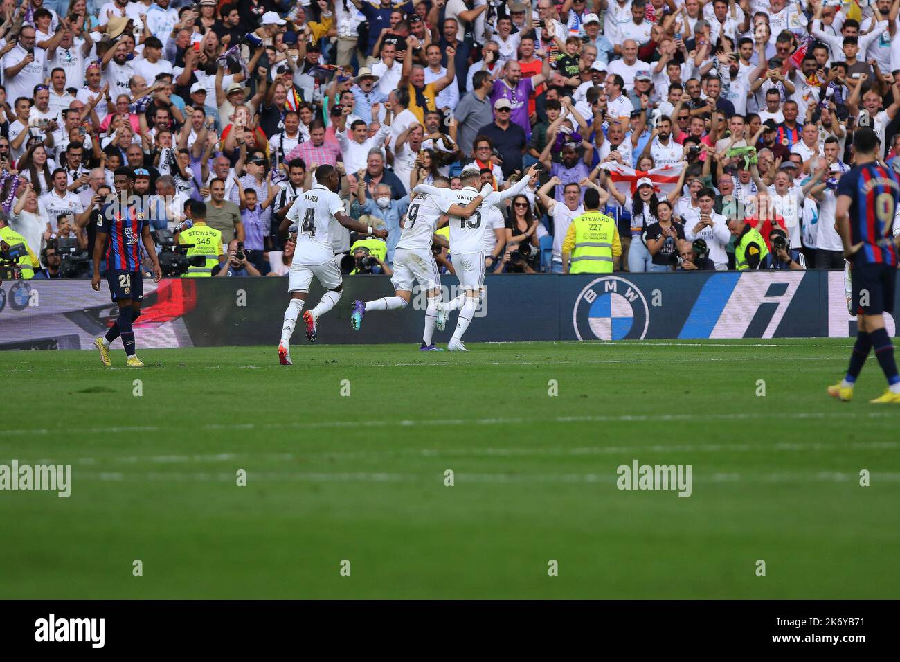 Madrid, Espagne. 16th octobre 2022. Les joueurs du Real Madrid célèbrent lors du match de la ...