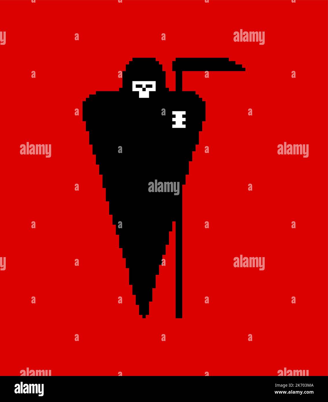 Grim Reaper Pixel Art. 8 bit symbole mort. Illustration vectorielle ...