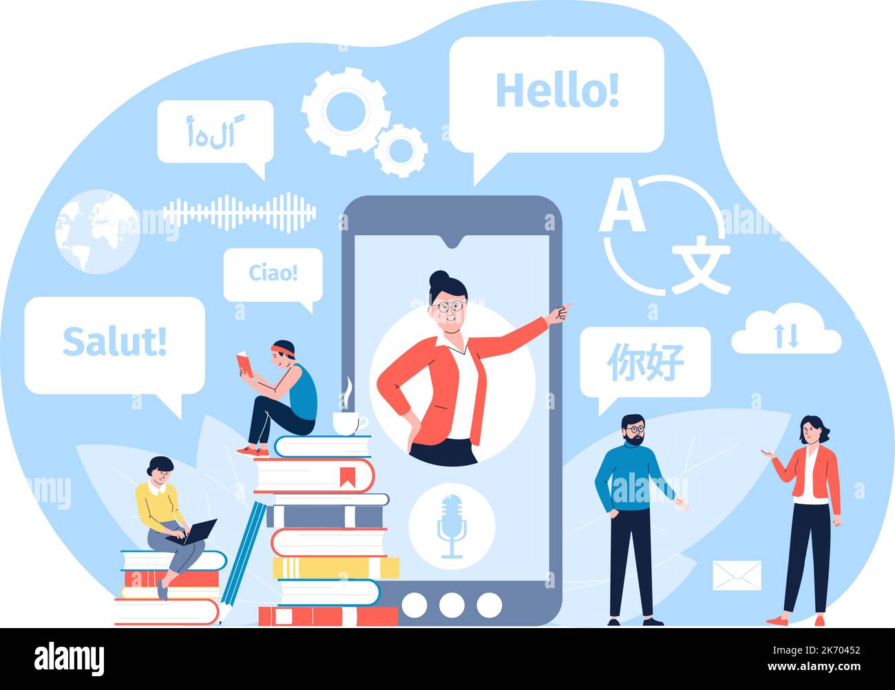 Prise en charge multilingue Banque d'images vectorielles - Alamy