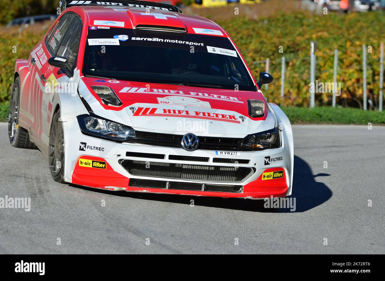 CHALAIS, SUISSE - OCTOBRE 15 : Hirschi et Voluz dans leur VW Polo à la ...