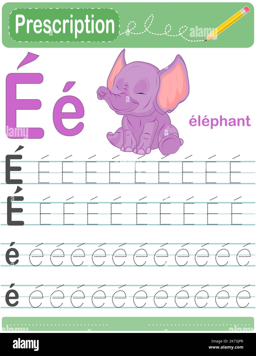 Alphabet worksheet letter french Banque de photographies et d’images à ...