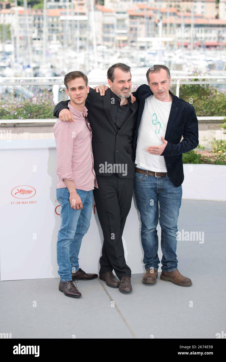 L'acteur Zsombor Jager, le réalisateur Kornel Mundruczo et l'acteur ...