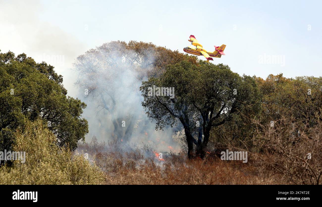 Les flammes brûlèrent la colline près des maisons à cause d'un pétard ...