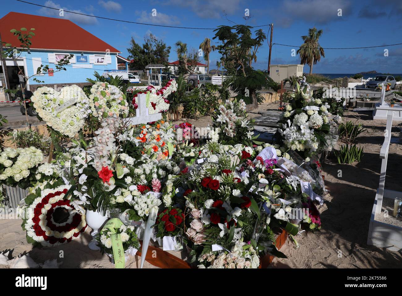 St Barth, décembre 12th 2017. Le lendemain des funérailles de Johnny ...