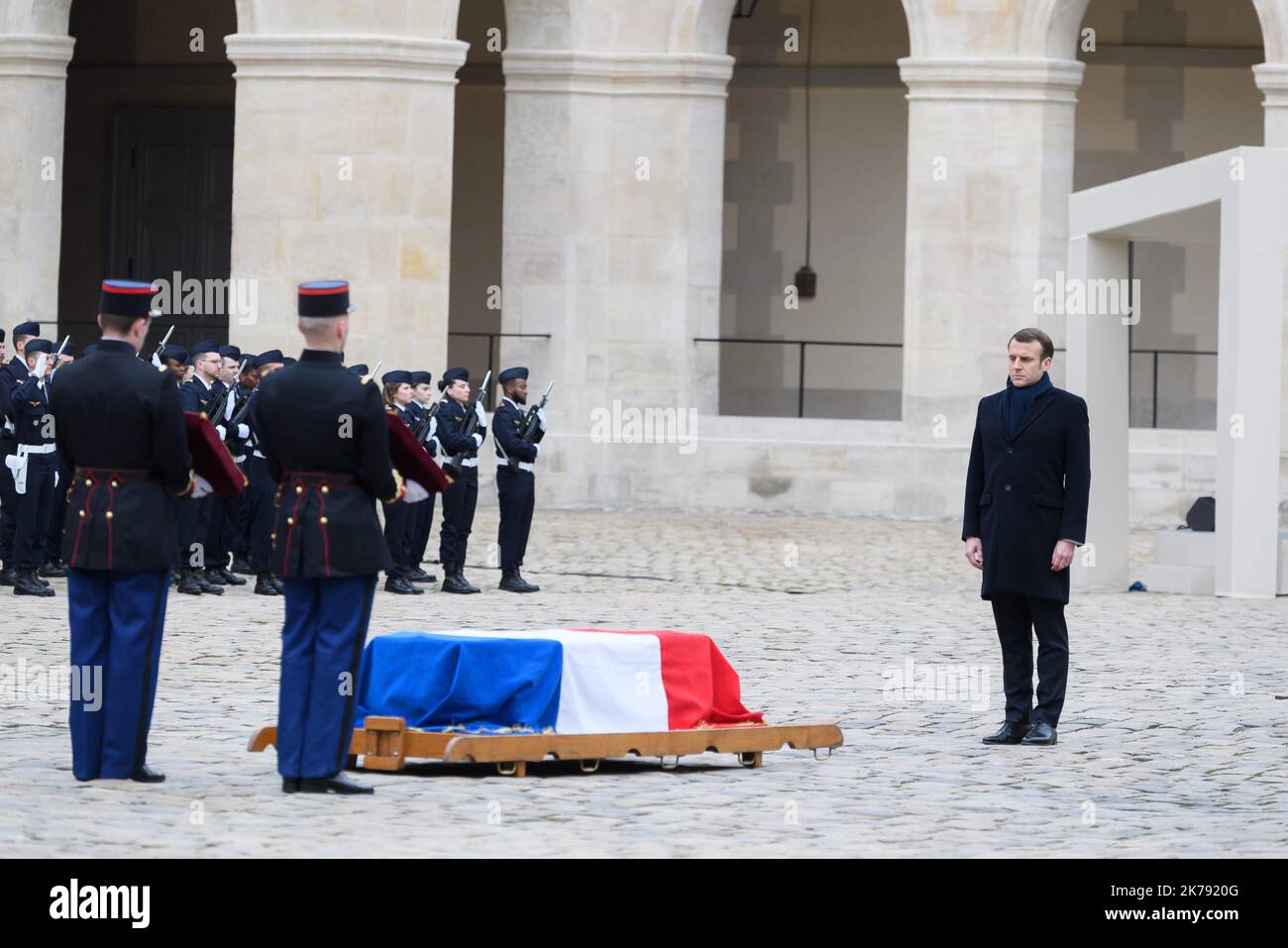 Le président français Emmanuel Macron assiste à un hommage national en ...