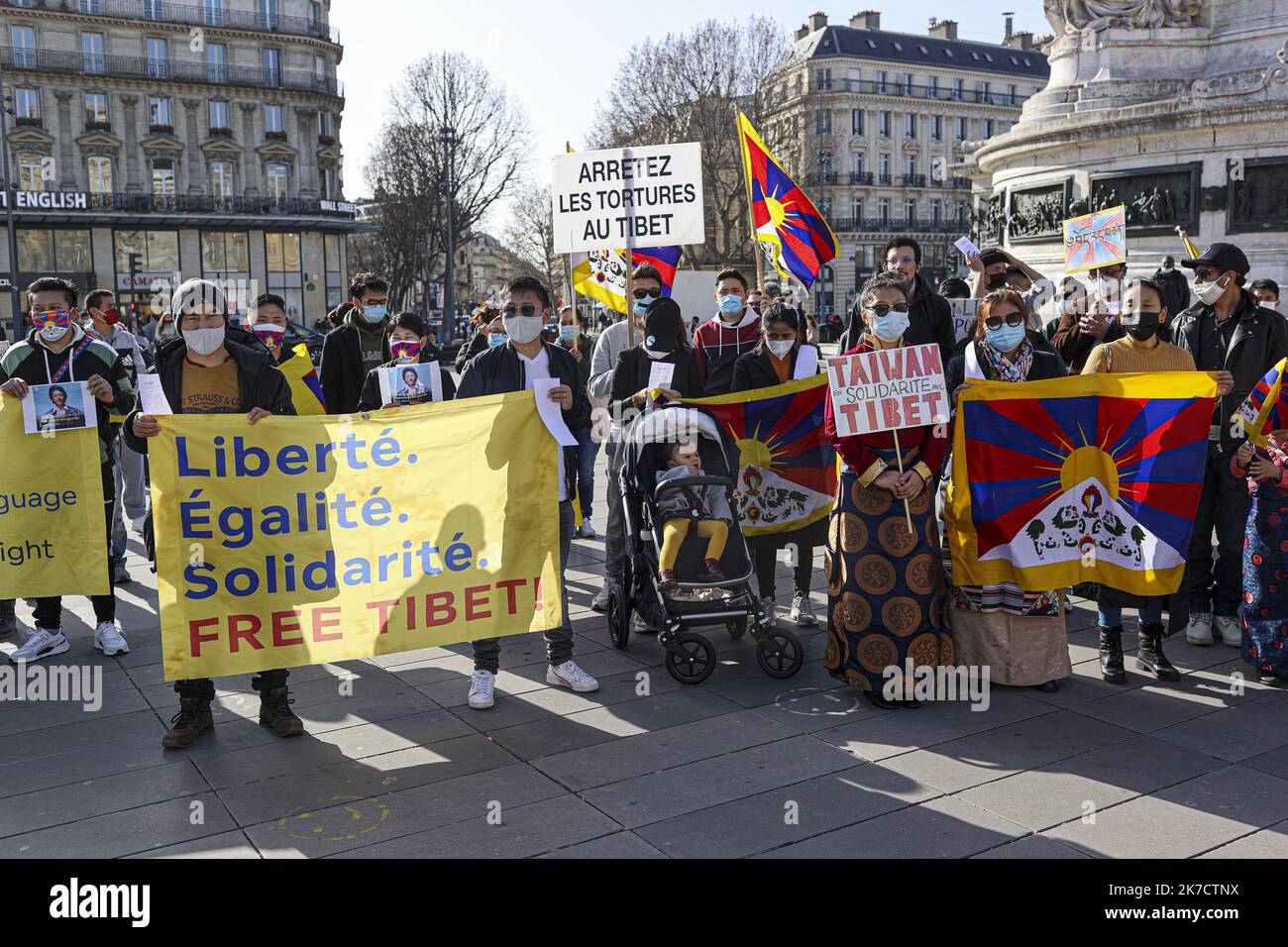 ©Sébastien Muylaert/MAXPPP - manifestation place de la république a ...