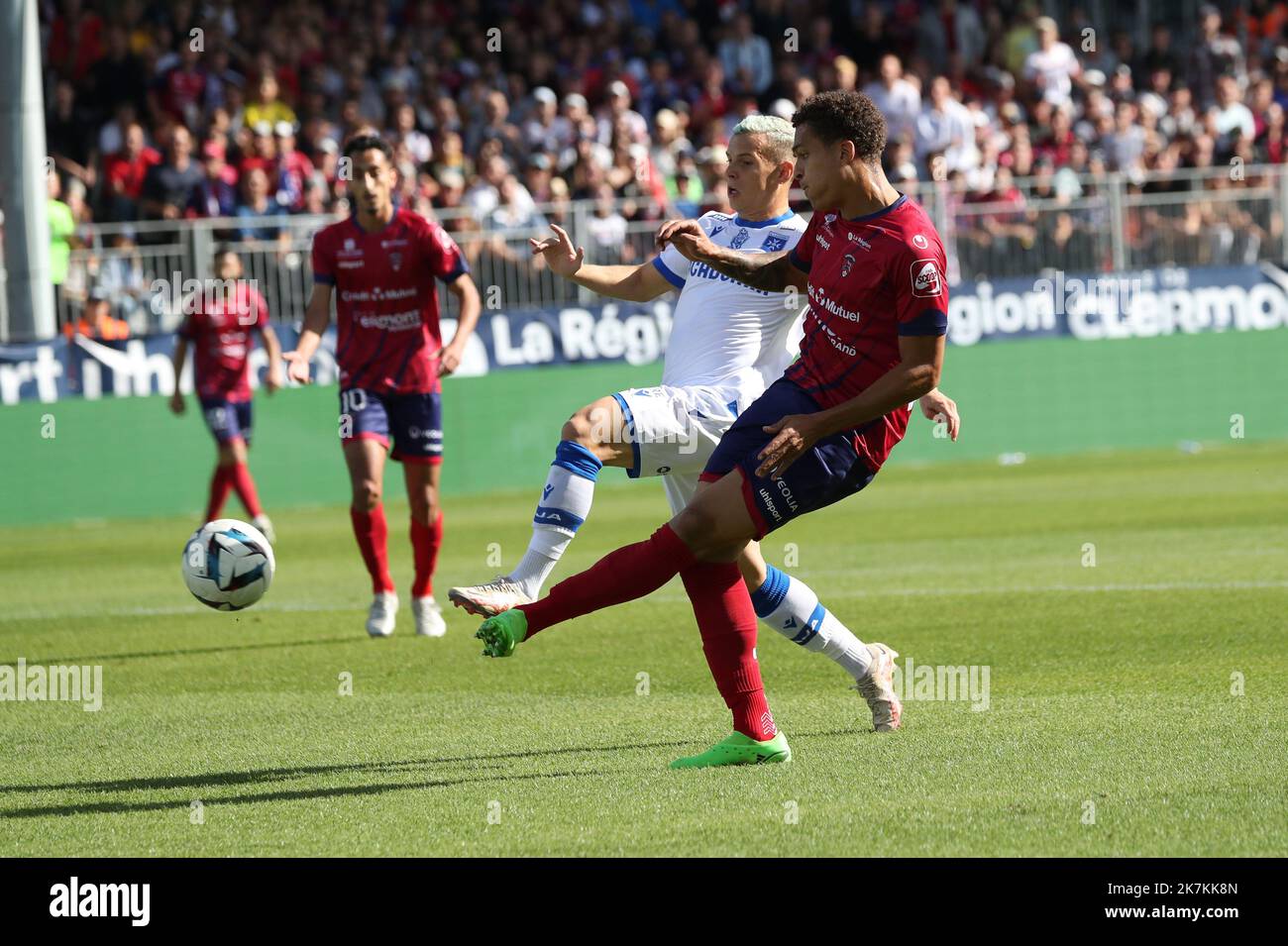Thierry LARRET / MAXPPP. Football. Ligue 1 Uber Eats. Clermont foot 63 contre AJ Auxerre. Stade ...